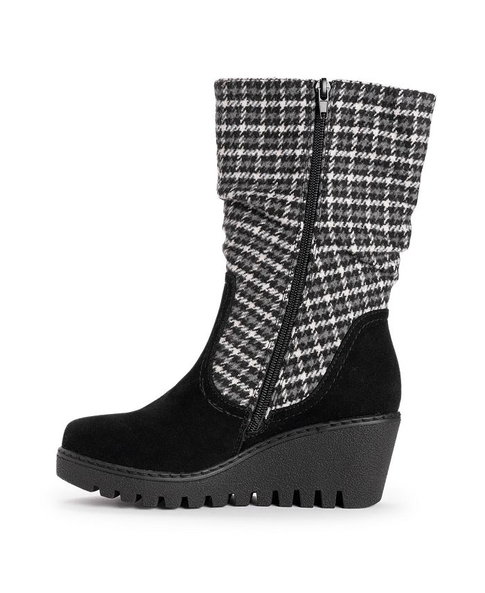 MUK LUKS Women's Vermont Stowe Wedge Boots - Macy's