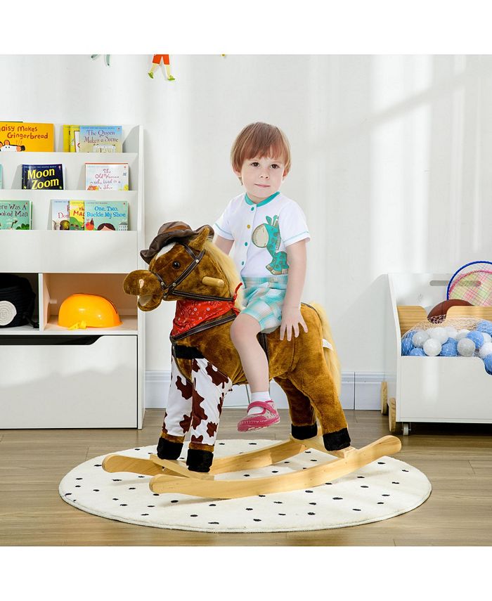 Qaba Baby Rocking Horse, Large Riding Horse W/ Realistic Sounds - Macy's