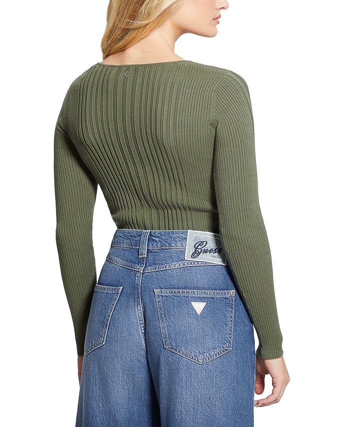 GUESS Women's Allie Striped Cardigan - Macy's