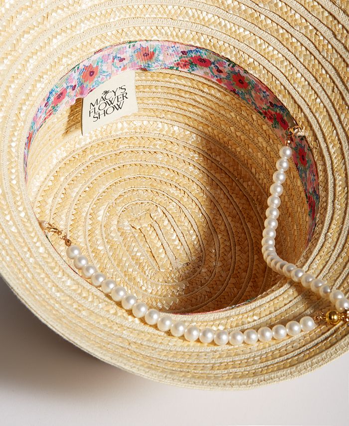 Macy's Flower Show Kid's Straw Braid Downbrim Hat, Created for Macy's ...