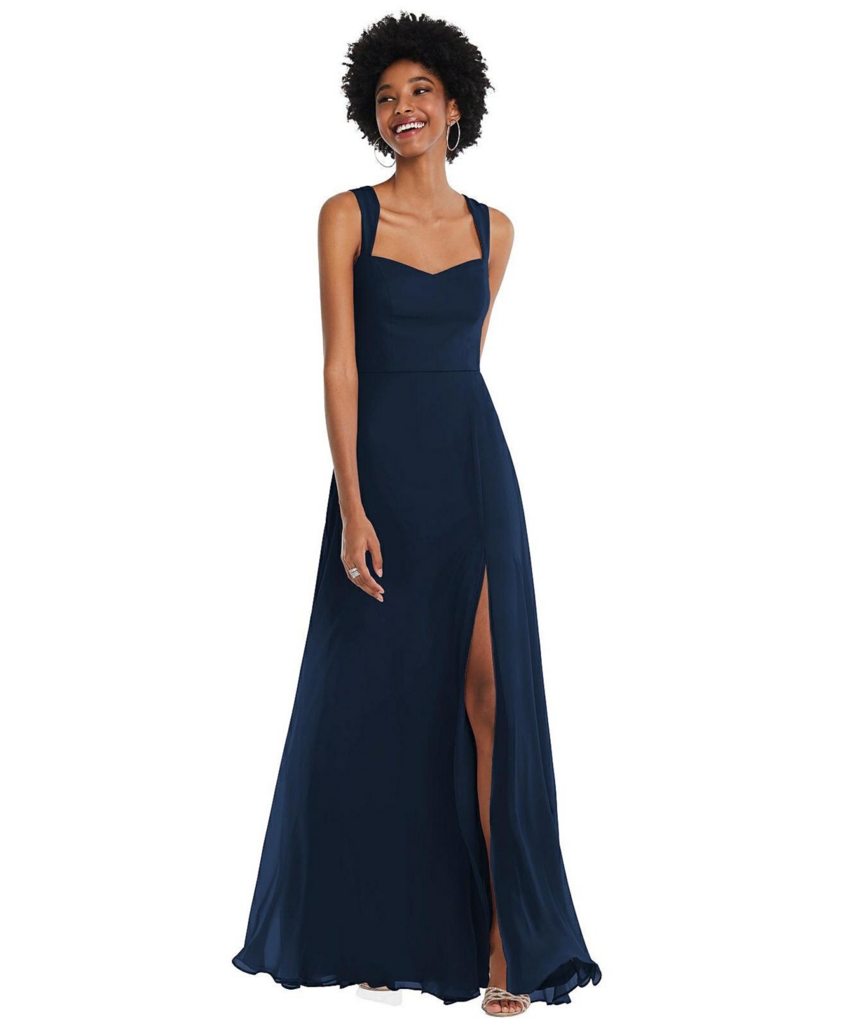 Click here for Contoured Wide Strap Sweetheart Maxi Dress - Midni... prices