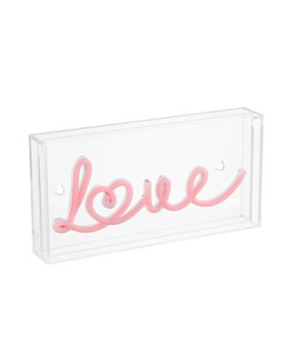 Jonathan Y Love Contemporary Glam Acrylic Box USB Operated LED Neon ...