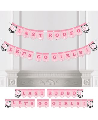 Last Rodeo Pink Cowgirl Bachelorette Bunting Banner - Last Rodeo Let's ...
