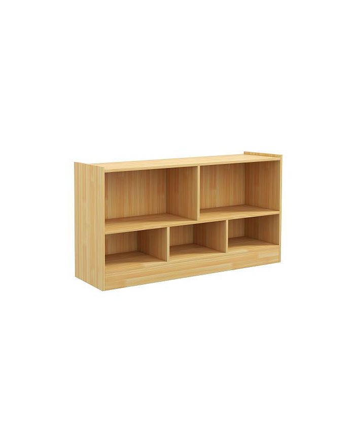 Slickblue 5 Cubbies Kids Toy Storage Organizer with 5 Sections-Yellow ...