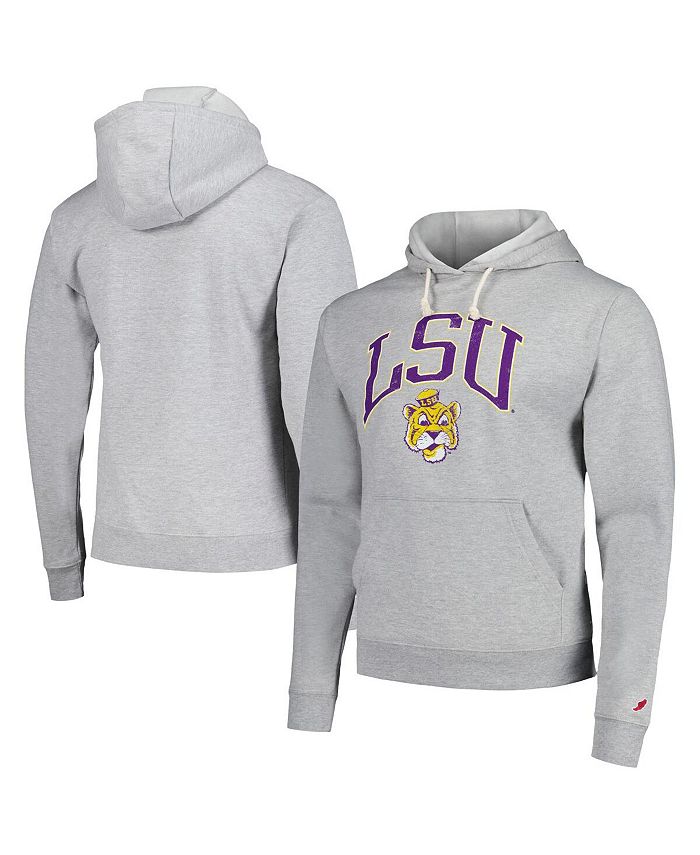 League Collegiate Wear Men's Heather Gray Distressed LSU Tigers Tall ...