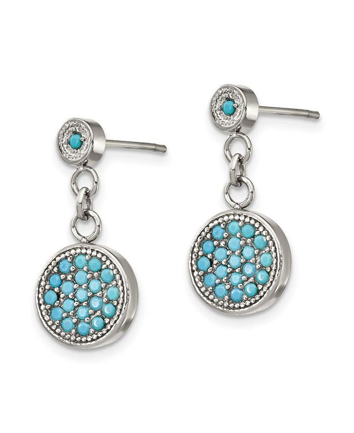 Chisel Stainless Steel Reconstructed Turquoise Dangle Earrings - Macy's