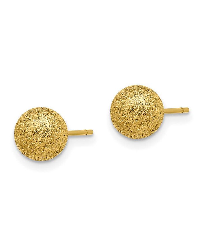 Chisel Stainless Steel Polished Yellow plated Ball Earrings - Macy's