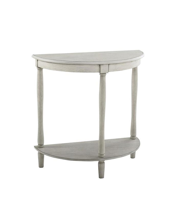 Simple Relax Wooden Semicircle Side Table with Open Shelf in Antique ...