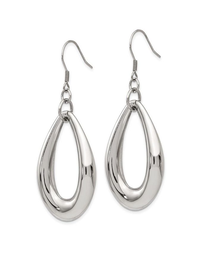 Chisel Stainless Steel Polished Teardrop Dangle Shepherd Hook Earrings ...