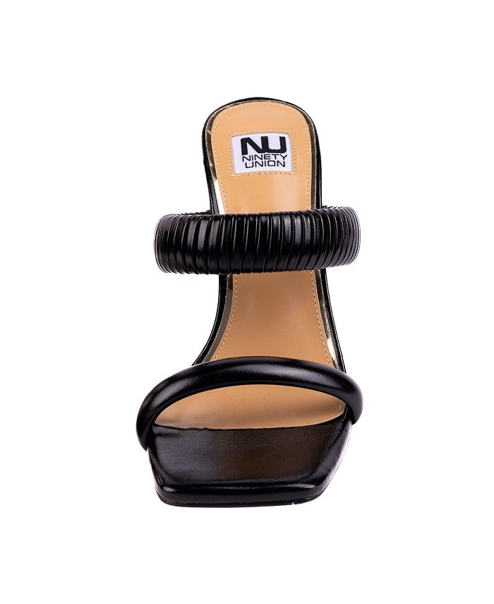 Ninety Union Women's Metallic Heel Pleaded 2 Band Slide - Macy's