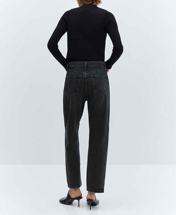 MANGO Women's Forward Seams Straight Jeans - Macy's