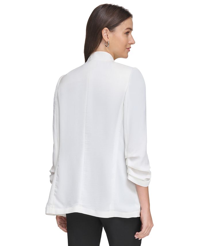 DKNY Women's Ruched-Sleeve Relaxed Jacket - Macy's