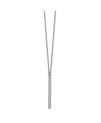 Chisel Polished CZ Bar on a 16 inch Cable Chain Necklace - Macy's
