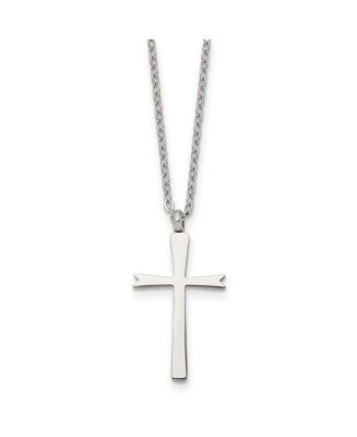 Chisel Polished Cross Pendant on a 18 inch Cable Chain Necklace - Macy's