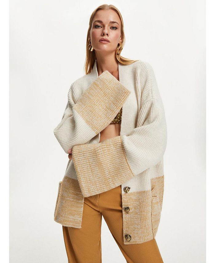 NOCTURNE Women's Color Block Knit Cardigan - Macy's