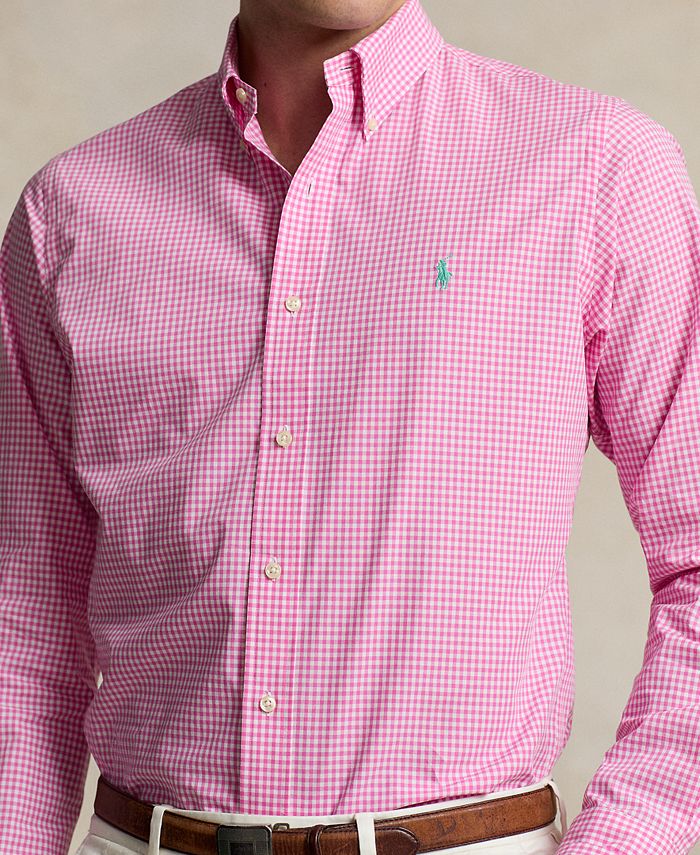 Polo Ralph Lauren Men's Classic-Fit Gingham Stretch Poplin Shirt - Macy's