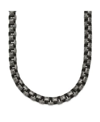 Chisel Stainless Steel Antiqued 24 inch Box Chain Necklace - Macy's