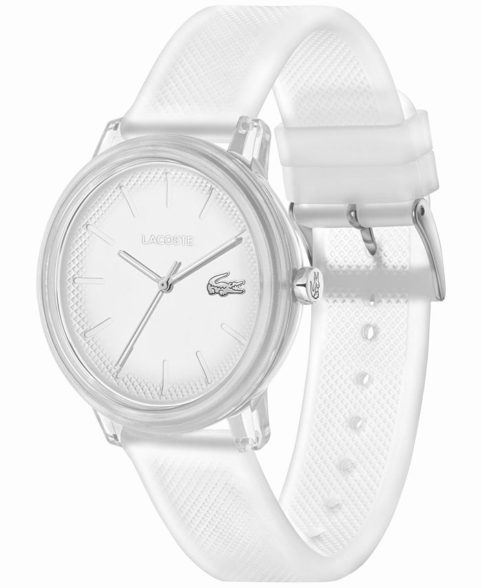 Lacoste Unisex L.12.12 Quartz White Semi-Transparent Silicone Strap ...