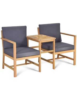 Slickblue 3-in-1 Acacia Wood Loveseat with Separable Coffee Table - Macy's