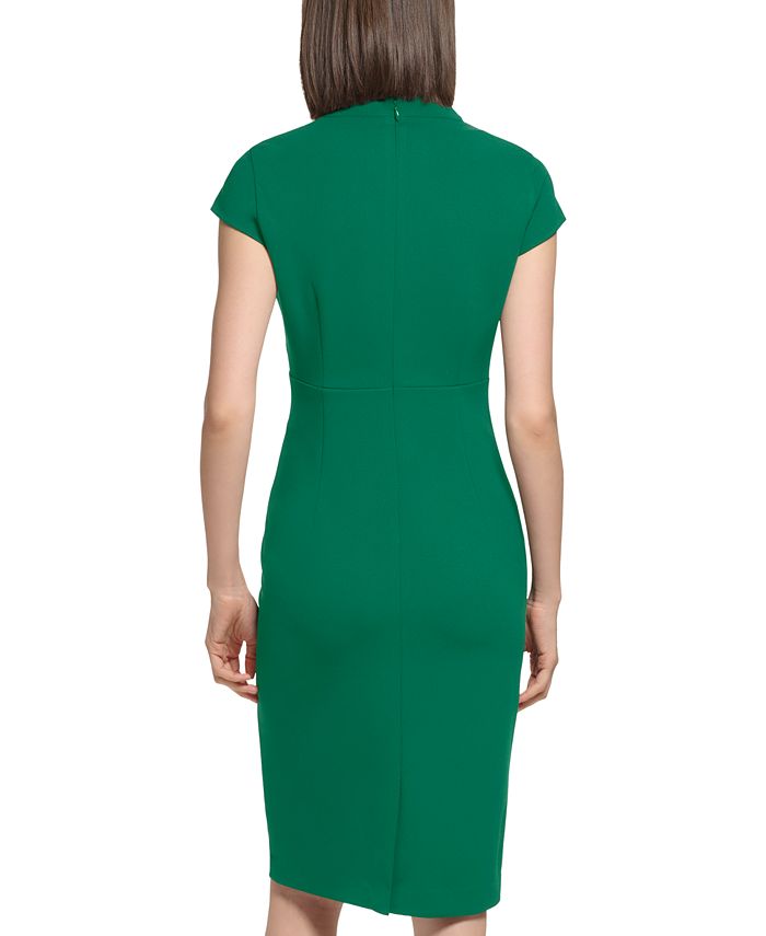 Calvin Klein Petite V-Neck Back-Slit Sheath Dress - Macy's