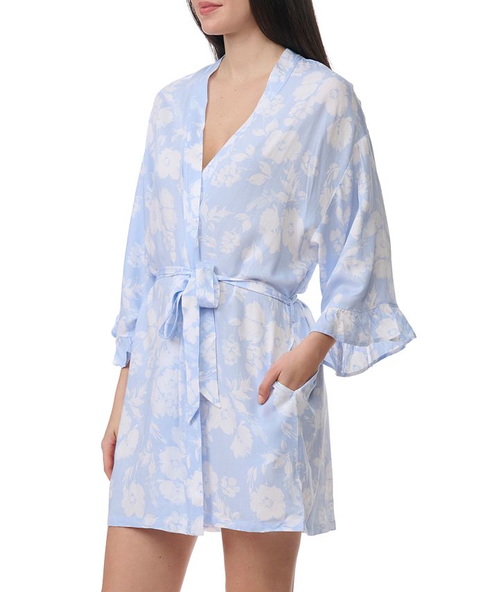 Splendid Women's Printed Ruffled 3/4-Sleeve Robe - Macy's