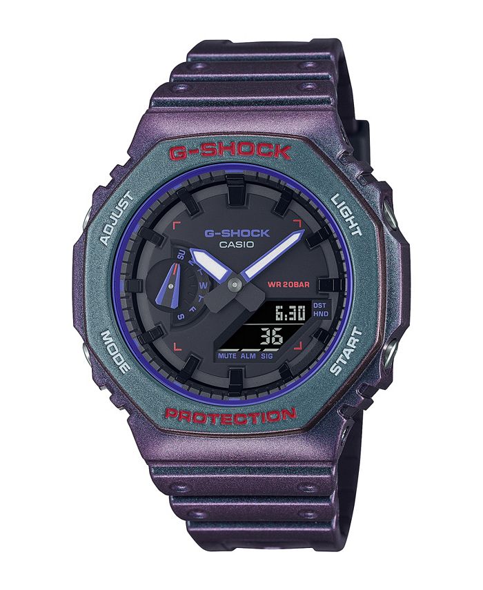 G-Shock Men's Analog Digital Purple Resin Watch 50.0mm, GA2100AH-6A ...