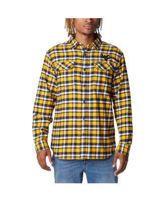 Men's Columbia Gold West Virginia Mountaineers Flare Gun Flannel Long ...
