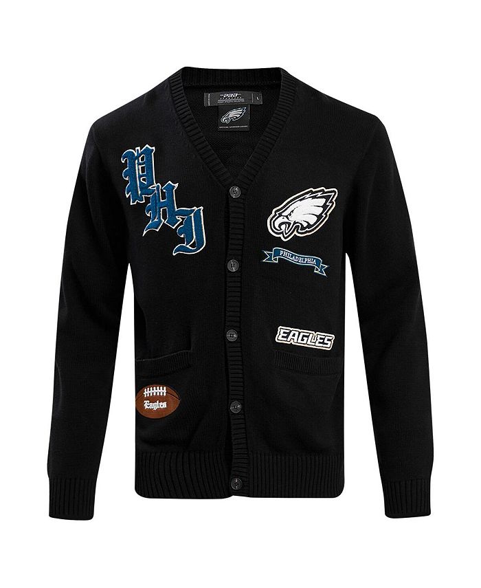 Pro Standard Men's Black Philadelphia Eagles Prep Button-Up Cardigan ...