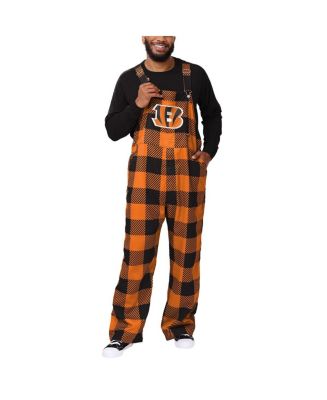 Men's FOCO Orange Cincinnati Bengals Big Logo Plaid Overalls - Macy's