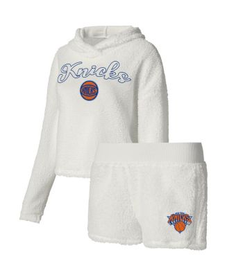 Women's College Concepts Cream New York Knicks Fluffy Long Sleeve ...