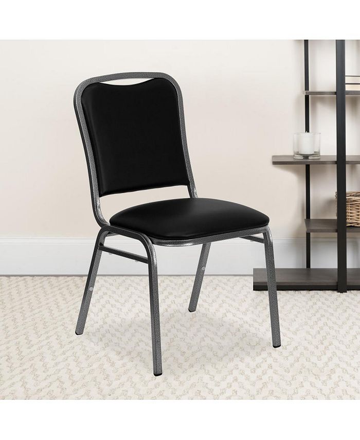EMMA+OLIVER 4 Pack Stacking Banquet Chair With Vinyl And 1.5'' Thick Seat - Frame - Macy's