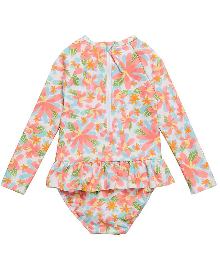 Snapper Rock Little Girls Hawaiian Luau Sustainable LS Surf Suit - Macy's