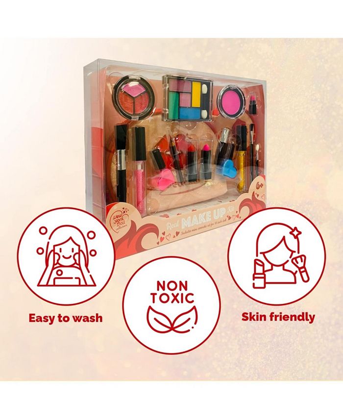 The New York Doll Collection Washable Girls Makeup Kit - 16 Pieces Set ...