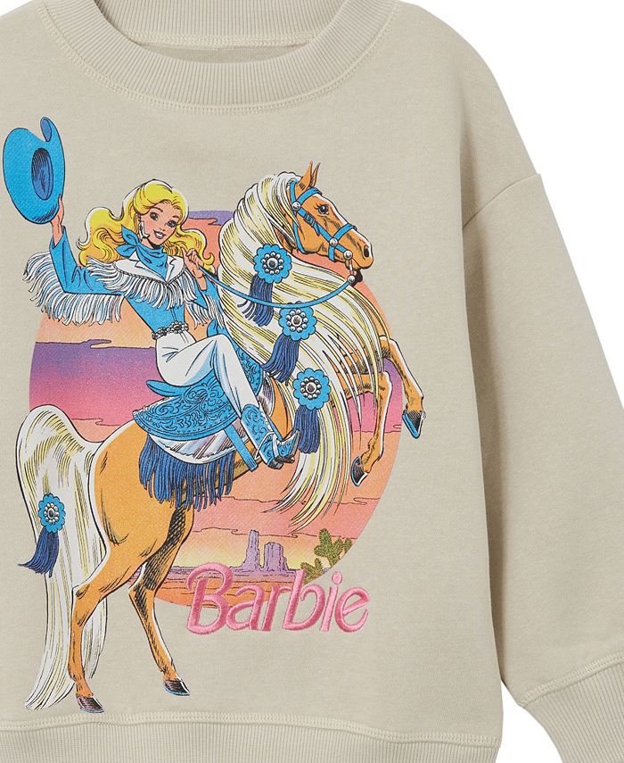COTTON ON Big Girls Barbie Dusty Fleece Crew Neck Sweatshirt - Macy's