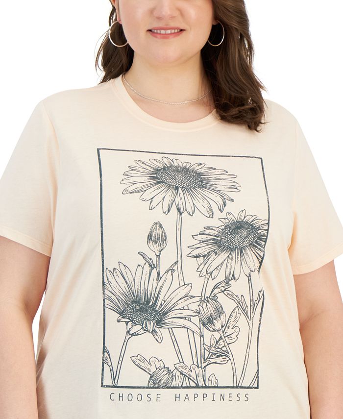 Rebellious One Trendy Plus Size Daisy Graphic T Shirt Macys