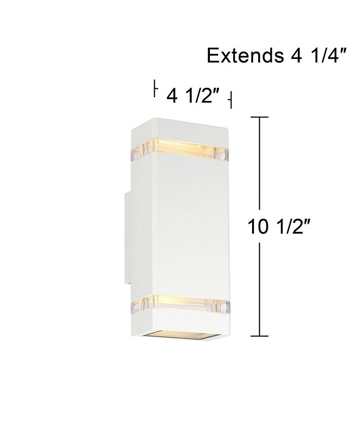 Possini Euro Design Sky ridge Modern Outdoor Wall Light Fixture White 2 ...