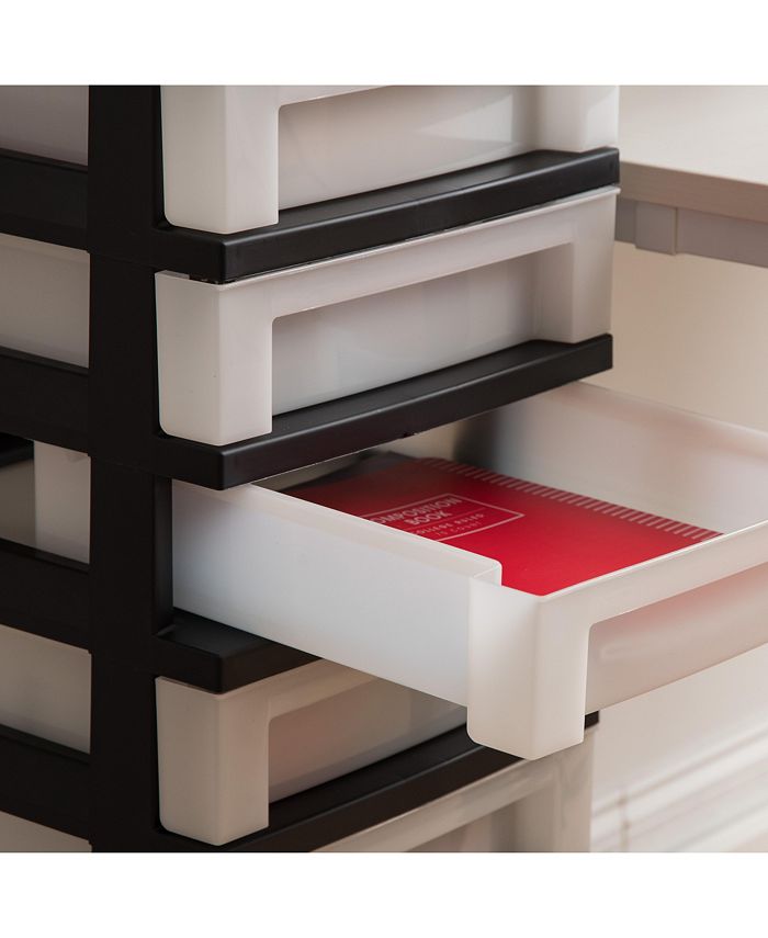 IRIS 10-Drawer Storage Cart with Organizer Top, Black - Macy's