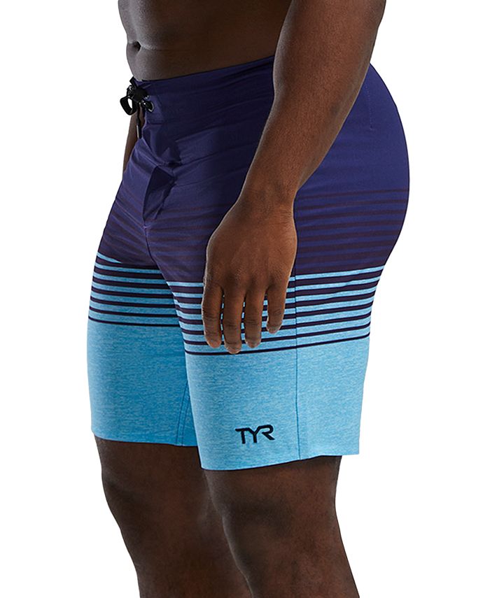 TYR Men's Mobius Color Block Performance 9" Board Shorts - Macy's
