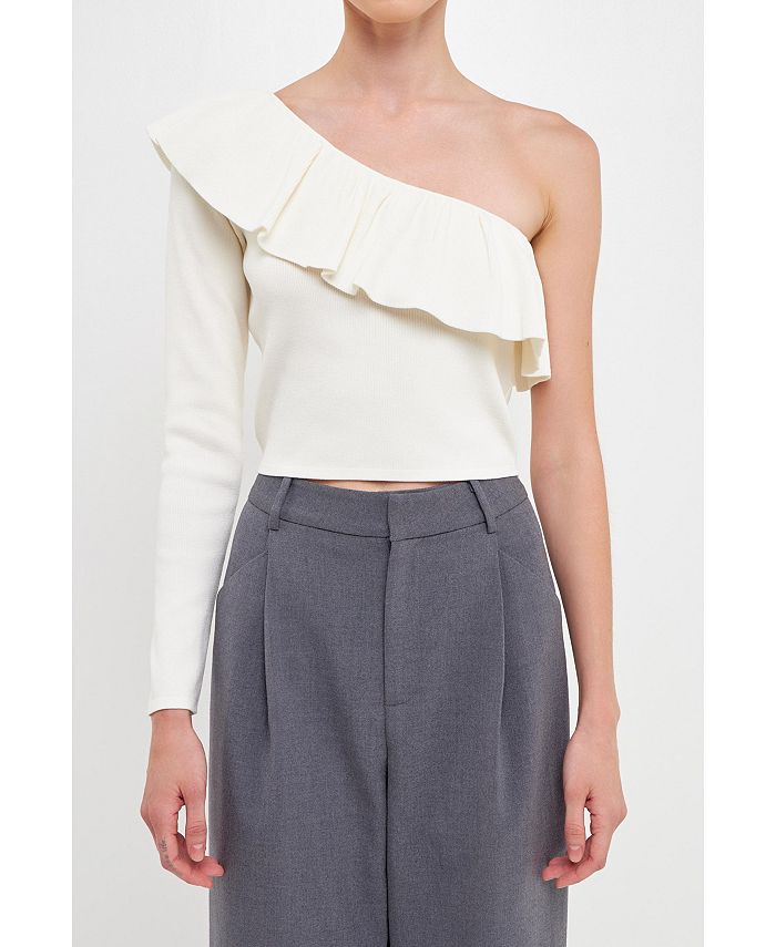 endless rose Women's One Shoulder Top With Ruffle - Macy's