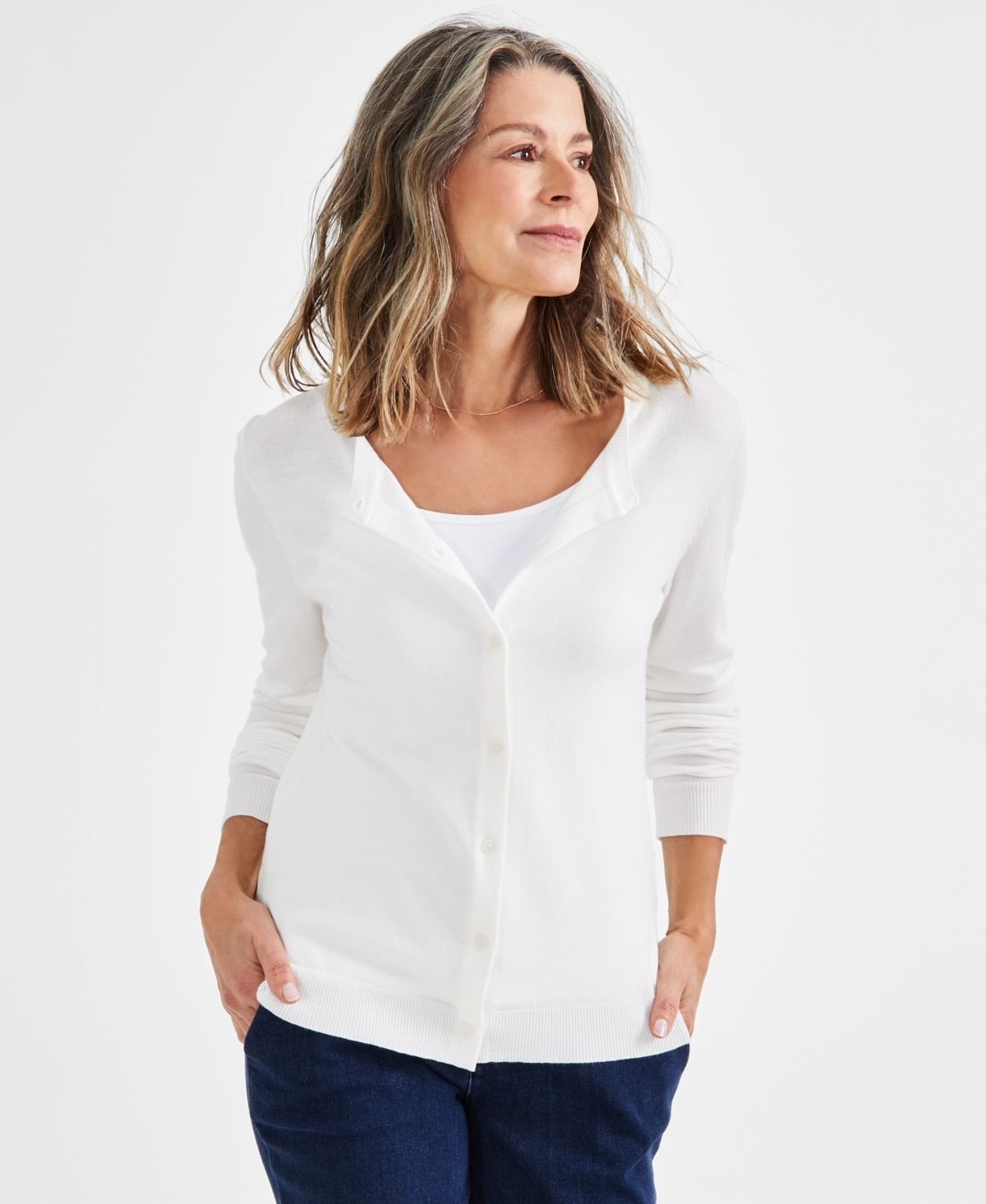 Click here for Style & Co Womens Button-Up Cardigan  Created for... prices