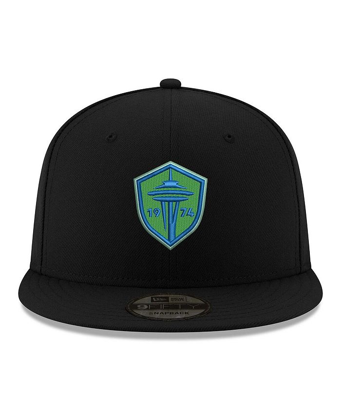 New Era Men's Black Seattle Sounders FC Primary Logo 9FIFTY Snapback ...
