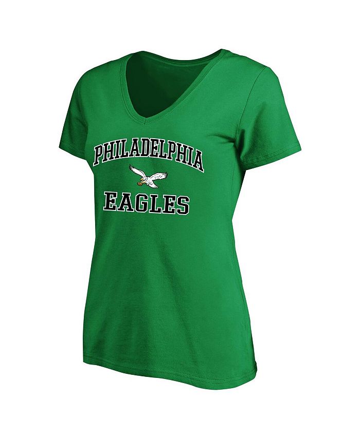 Profile Women's Kelly Green Distressed Philadelphia Eagles Plus Size ...