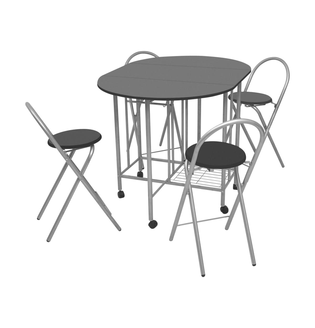 Click here for Five Piece Folding Dining Set Mdf Black - Black prices