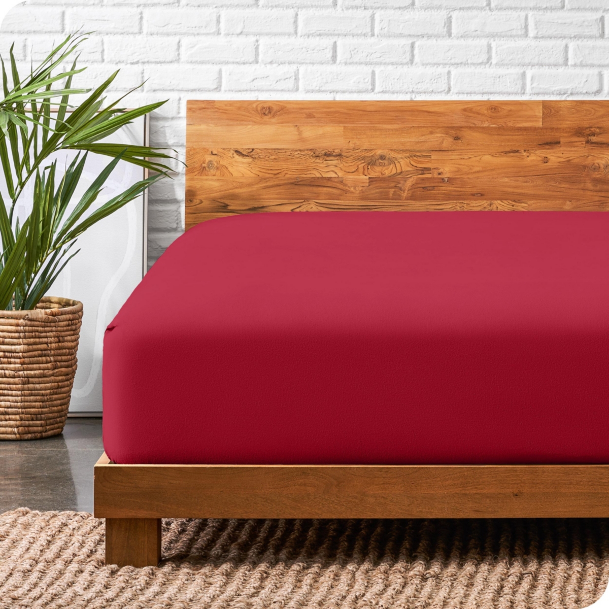 Click here for Bare Home Cotton Flannel Fitted Sheet Queen - Red prices