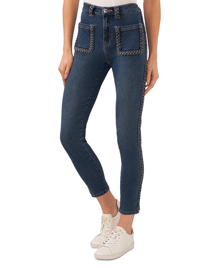 CeCe Women's Braided Patch Pocket Skinny Jeans - Macy's
