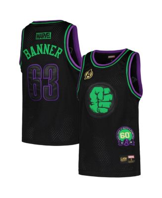 Big Boys Black The Hulk Marvel 60th Anniversary Basketball Jersey - Macy's