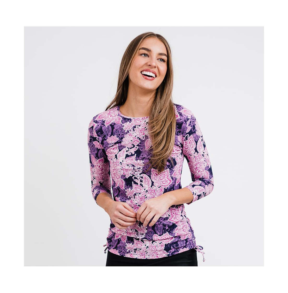 Click here for Calypsa Womens Margaux Swim Top - Purple paisley prices