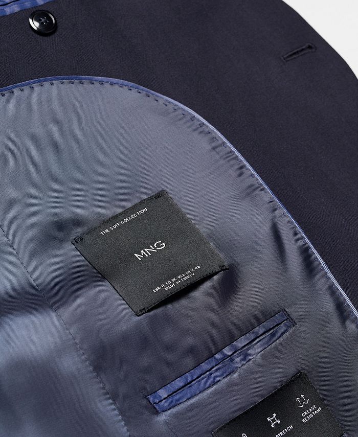 MANGO Men's Slim-Fit Herringbone Wool Suit Jacket - Macy's