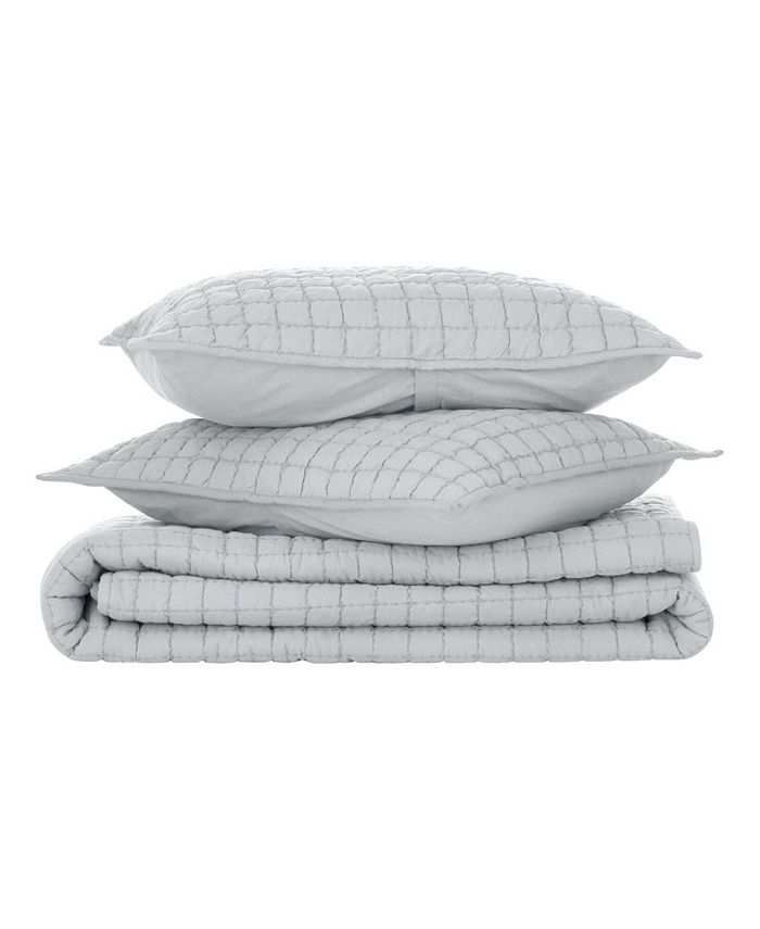 Nate Home by Nate Berkus Solid Cotton Textured Quilt Set - King, Light ...