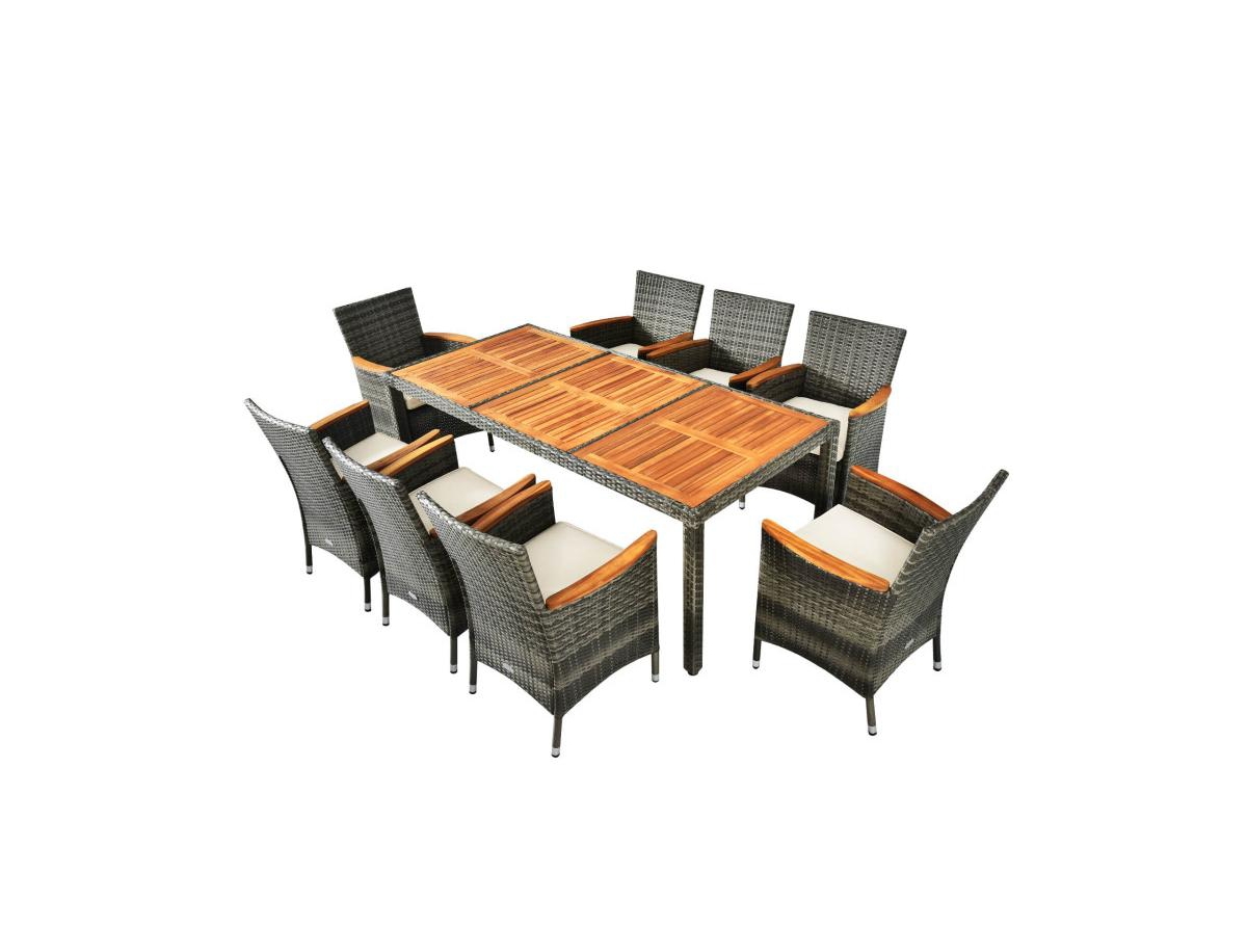 Click here for Slickblue 9 Pieces Rattan Patio Dining Set with Ac... prices